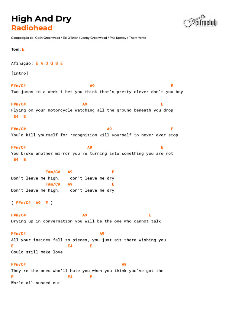 Radiohead High and Dry | PDF