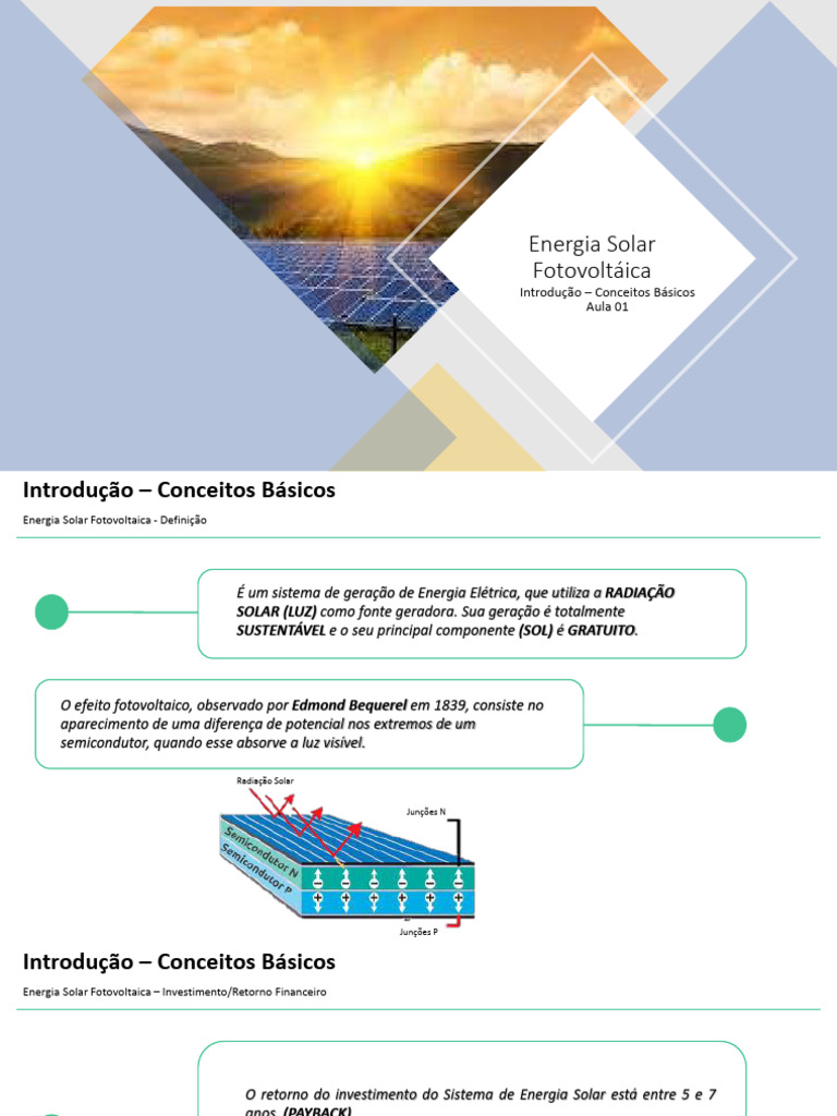 Aula 01 Conceitos Básicos | PDF | Fotovoltaica | Célula solar