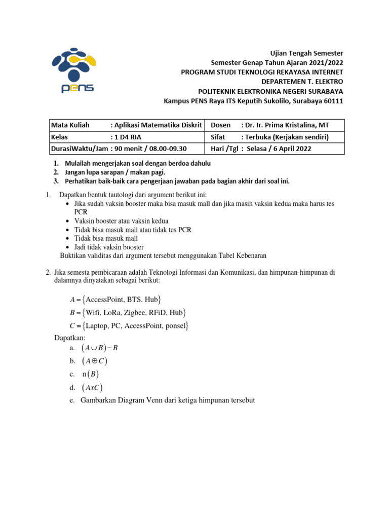 Uts Mat Diskrit | PDF