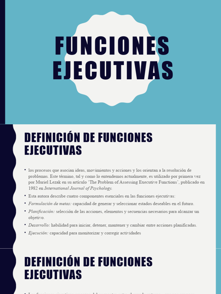 Funciones Ejecutivas y Memoria de Trabajo | PDF | Memoria de trabajo ...