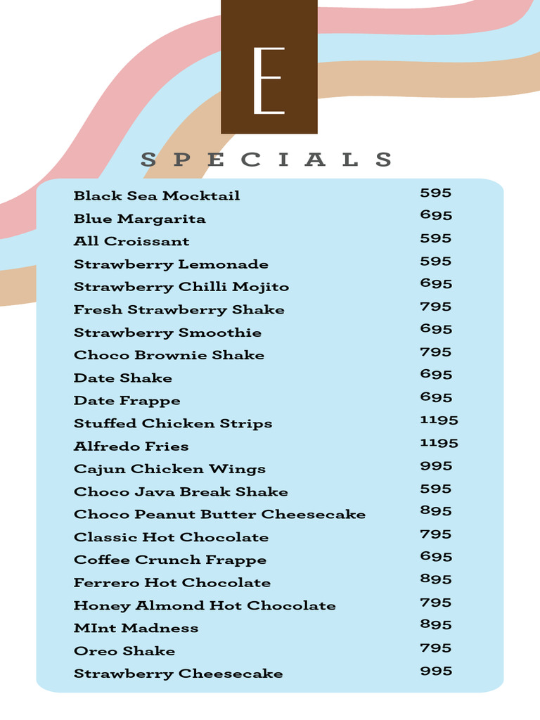 Espresso Menu v12 | PDF | Hamburgers | Tomato Sauce