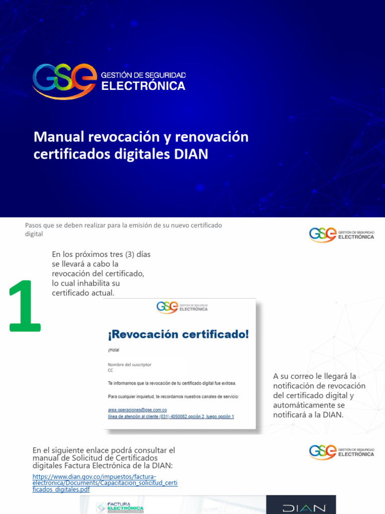 PowerPoint Presentation Manual Revocación y Renovación Certificados DIAN | Descargar gratis PDF ...