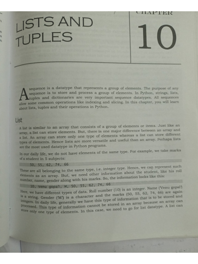 List Tuples Dictionaries | PDF