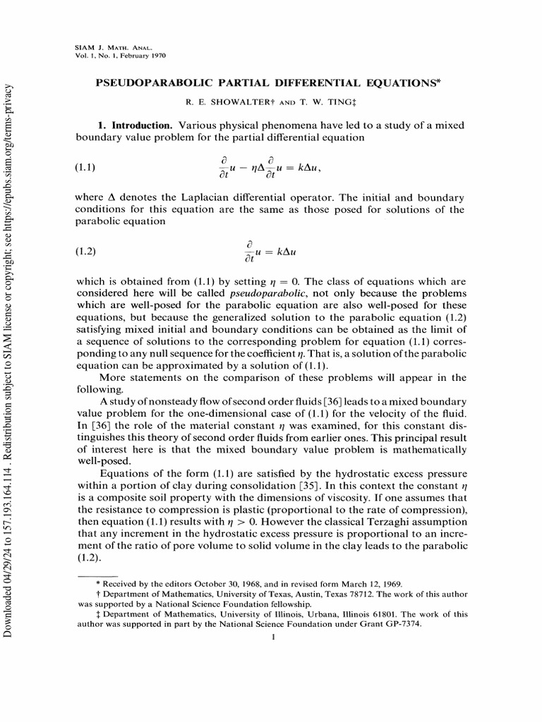 Differential Equations : Pseudoparabolic Partial Ting: Physical Phenomena Study Boundary Problem ...