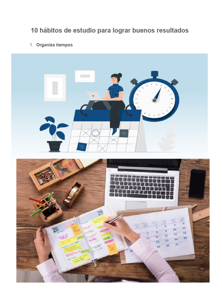 10 hábitos de estudio para lograr buenos resultados | PDF