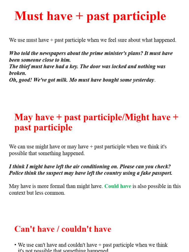 Modals in The Past | PDF | Self-Improvement