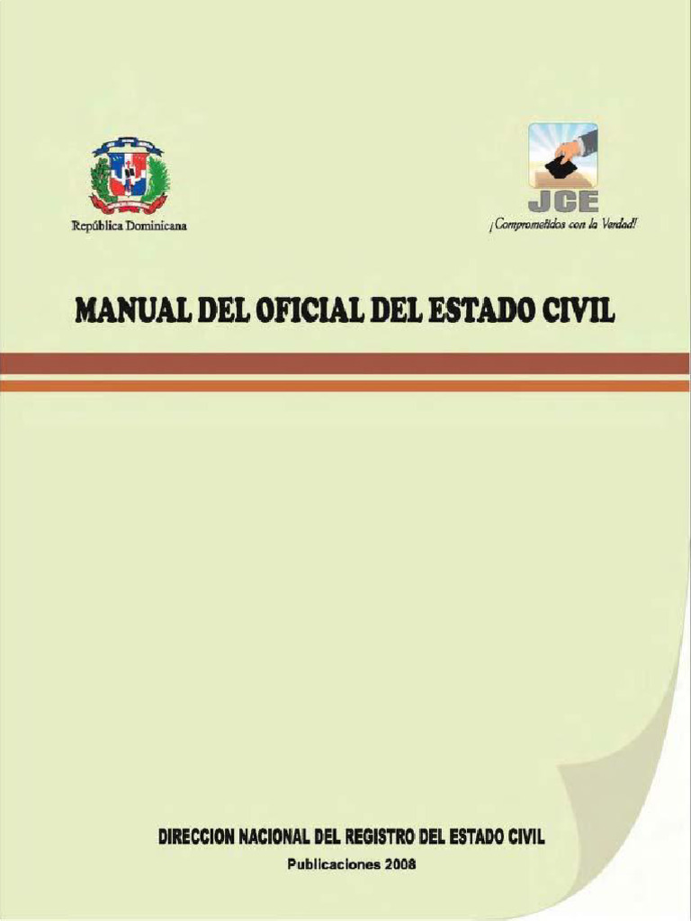 Manual Oficial del Estado Civil 2008 | PDF | Documento de identidad ...