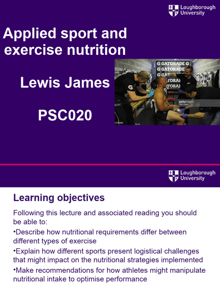 Applied Sport and Exercise Nutrition - Lecture Slides | PDF | Strength ...