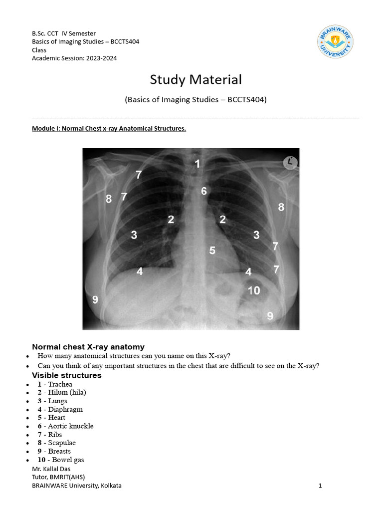 Study Material - BCCTS404 - Module I - Normal Anatomical Structure of ...