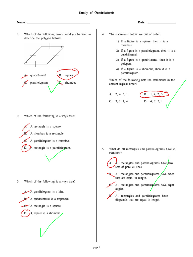 Hessa Alzaabi - Family - of - Quadrilaterals | PDF | Rectangle | Elementary Geometry
