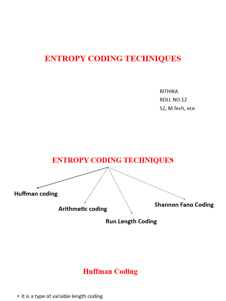 Entropy Coding Techniques Explained | PDF | Data Compression | Computer Data