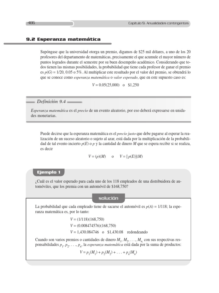 1.tema - Esperanza Matemática | PDF | Valor esperado | Teoría de la medida