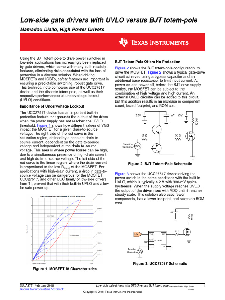 Low-Side Gate Drivers With UVLO Versus BJT Totem-Pole | PDF | Field ...