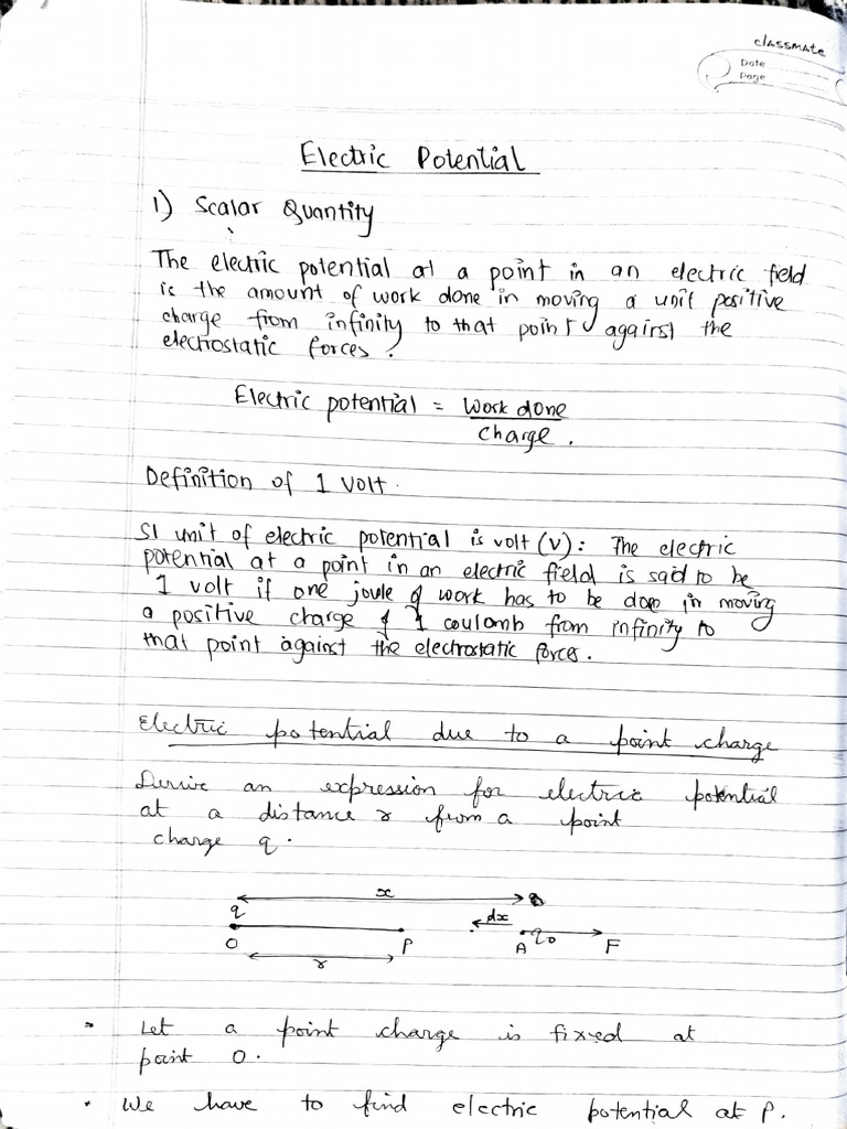 Electric Potential Notes | Download Free PDF | Electromagnetism ...