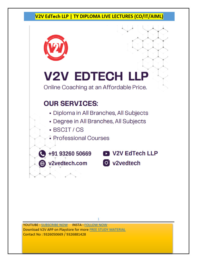 V2V EdTech TY Diploma Live Lectures | PDF | Internet | Web Application