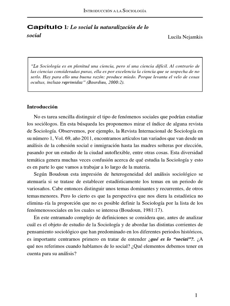 Lo Social | PDF | Sociología | Sentido común