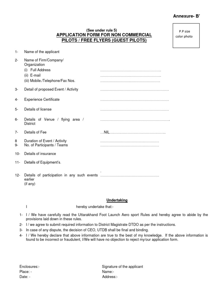 Uttrakhand Solo Persmission Form | PDF