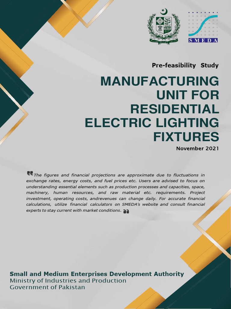 Manufacturing Unit For Residential Electric Lighting Fixtures Rs. 21.56 ...