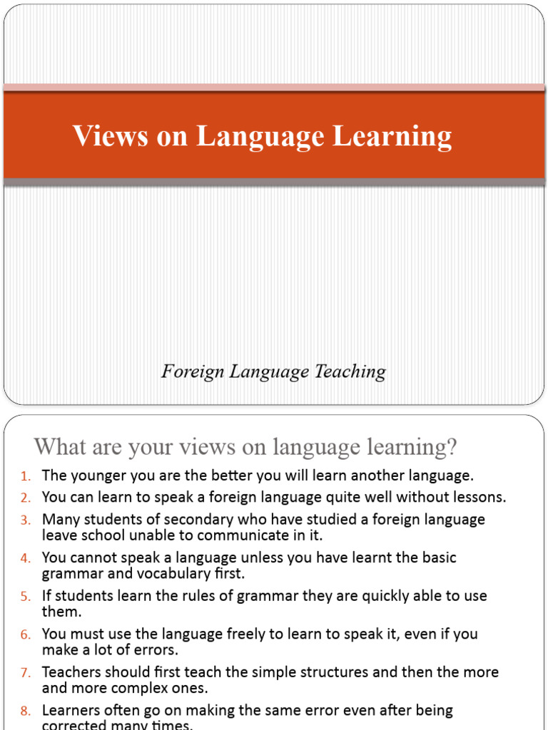 Views On Language Learning | PDF | Language Education | Learning