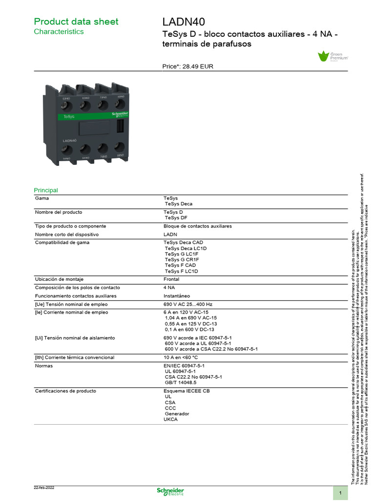 LADN40_DATASHEET_ES_es-ES | PDF | Materiales