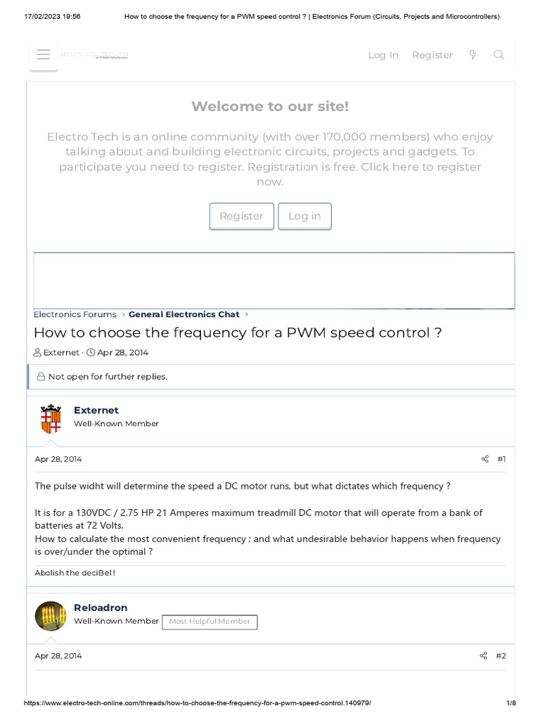 How To Choose The Frequency For A PWM Speed Control | PDF | Electrical Network | Electric Motor