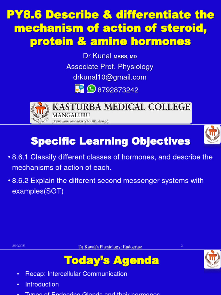 1. Endocrine - Introduction & 2nd Messenger System 20221 | PDF | Cell ...