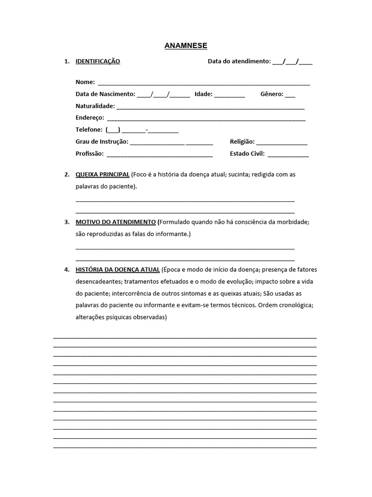 ANAMNESE | PDF | Gravidez | Medicina Clínica
