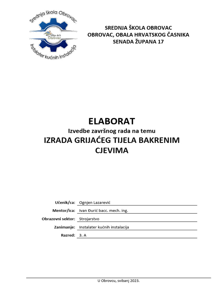 Završni Rad Ognjen Lazarević | PDF