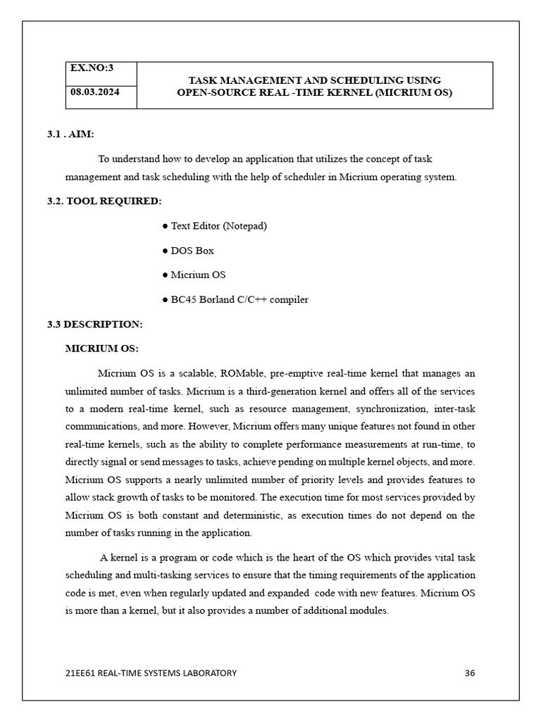 Rtos Exp3 | PDF | Embedded System | Operating System Rtos Exp3 | PDF | Embedded System | Operating System
