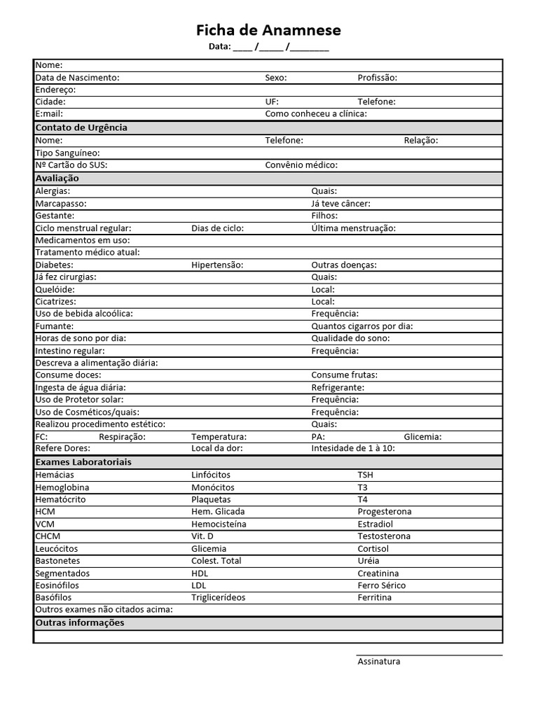 Anamnes e | PDF | Especialidades médicas | Medicina Clínica