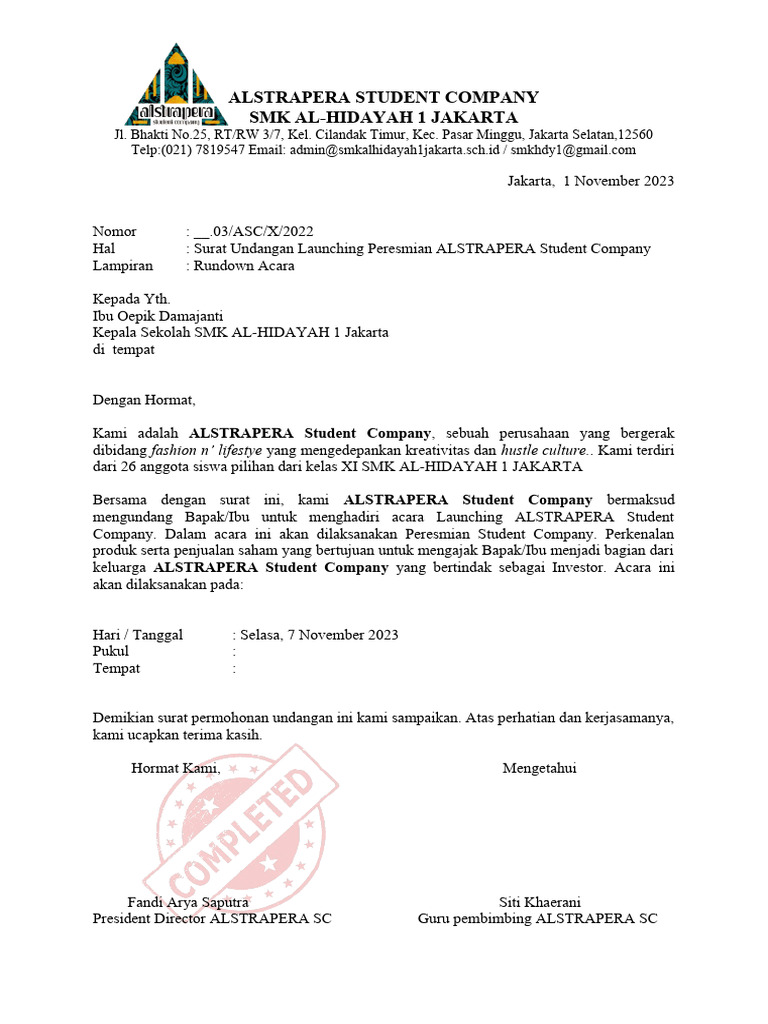 Alstrapera Student Company | PDF