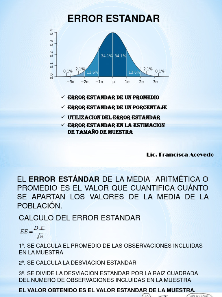 Error Estandar | Descargar gratis PDF | Error estándar | Desviación ...