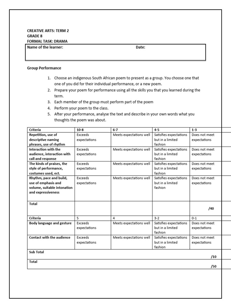 Drama Grade8 FT | PDF | Poetry | Cognitive Science
