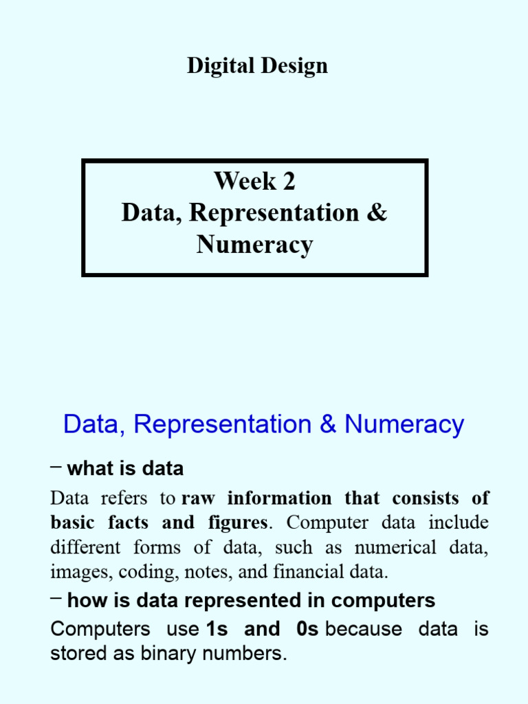 Data Representation Lecture 2 | PDF | Decimal | Binary Coded Decimal