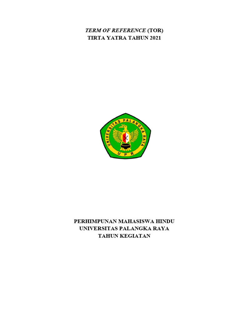 Format Term of Reference (TOR) Kegiatan Luring Ormawa | PDF