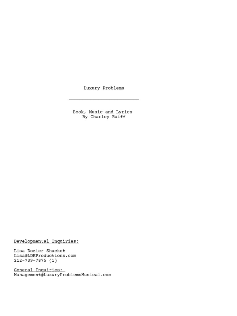 Luxury Problems Draft - FULL - Public | PDF