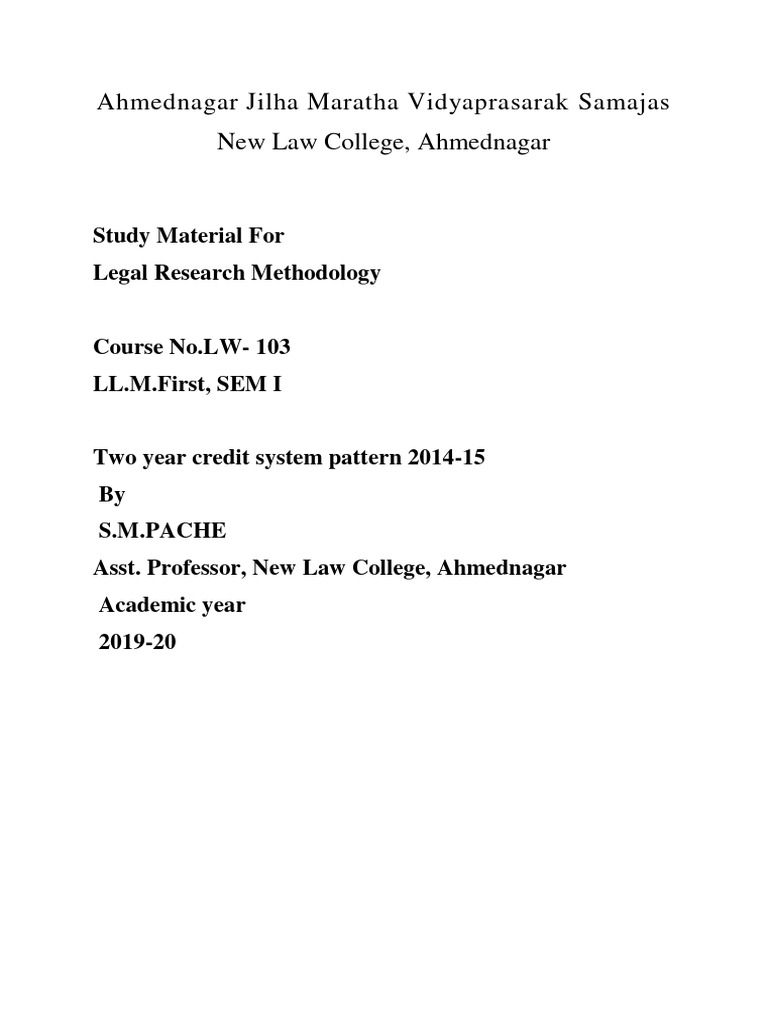 Notes On Legal Research Methodology | Download Free PDF | Quantitative ...