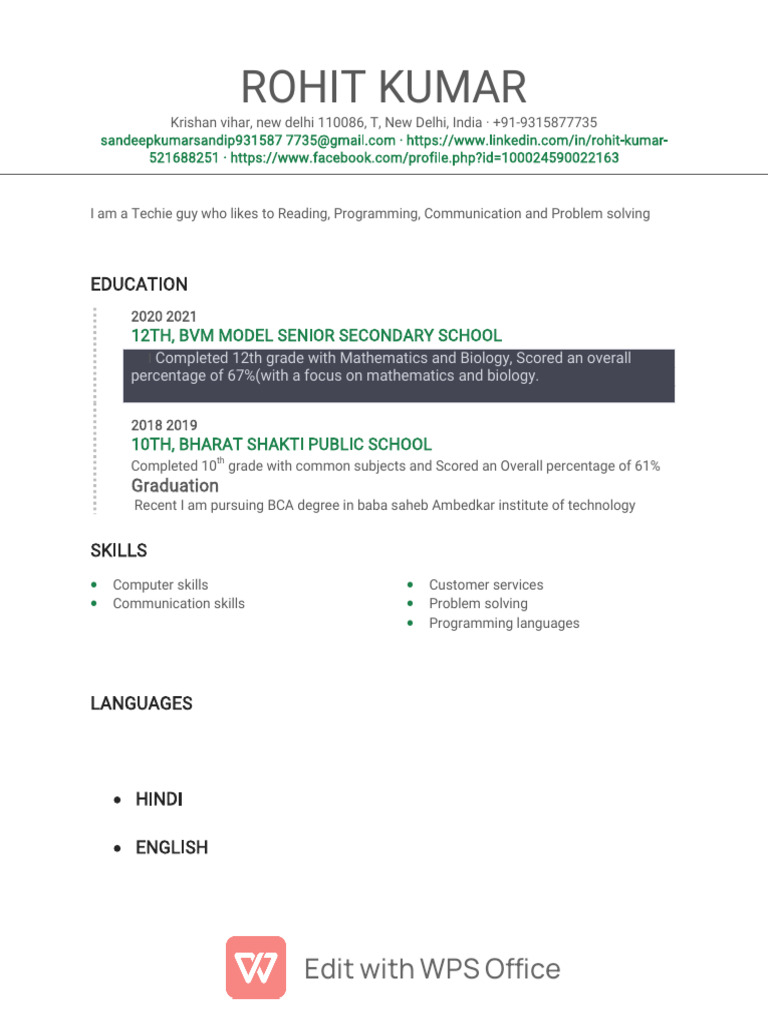 657d4965c9bb5 Rohit Resume | PDF | Career & Growth