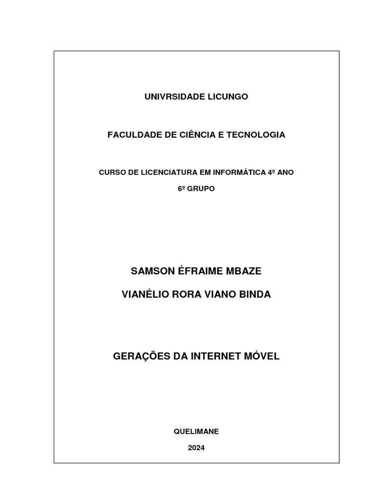 Evolução das Redes Móveis 1G a 5G | PDF | Rede de computadores | Celulares