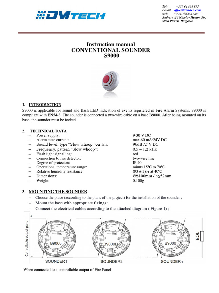 Fire Alarm Sounder Guide | PDF | Electrical Engineering | Electronics