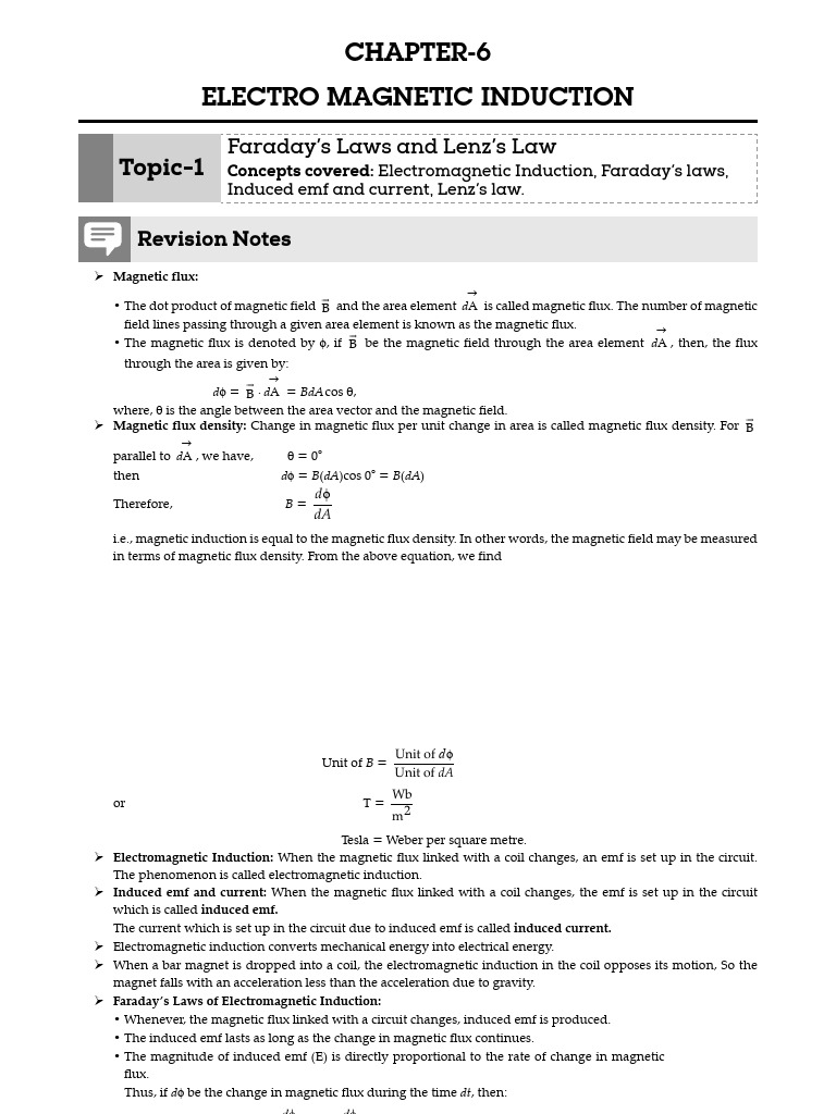 6 Electromagnetic Induction Pdf Electromagnetic Induction Inductance
