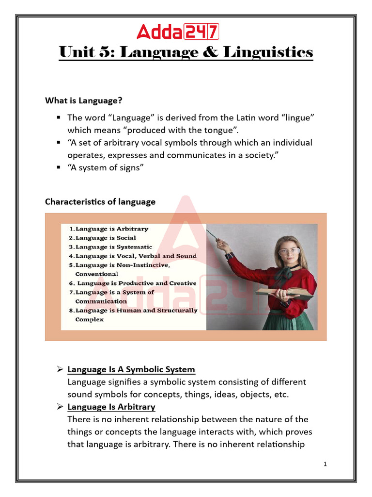 English Language & Linguistic Study Notes | PDF | Word | Verb