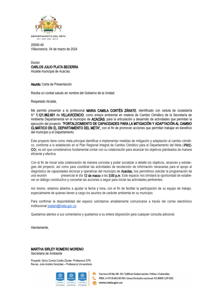 Calam O Carta Institucionalmodelo De Carta Institucional