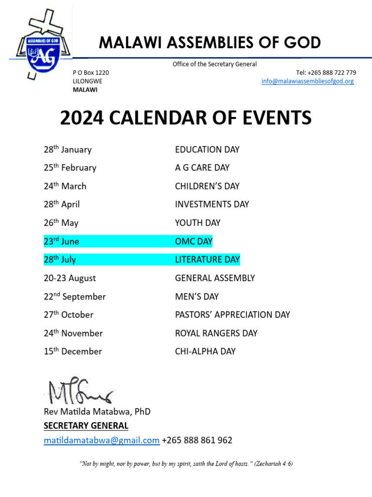 2024 CALENDAR OF EVENTS | PDF