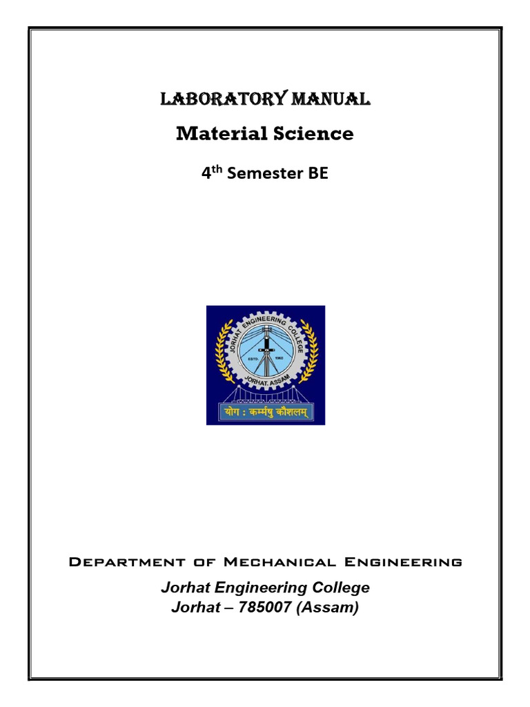 Material Science Lab Manual | PDF | Hardness | Physical Sciences