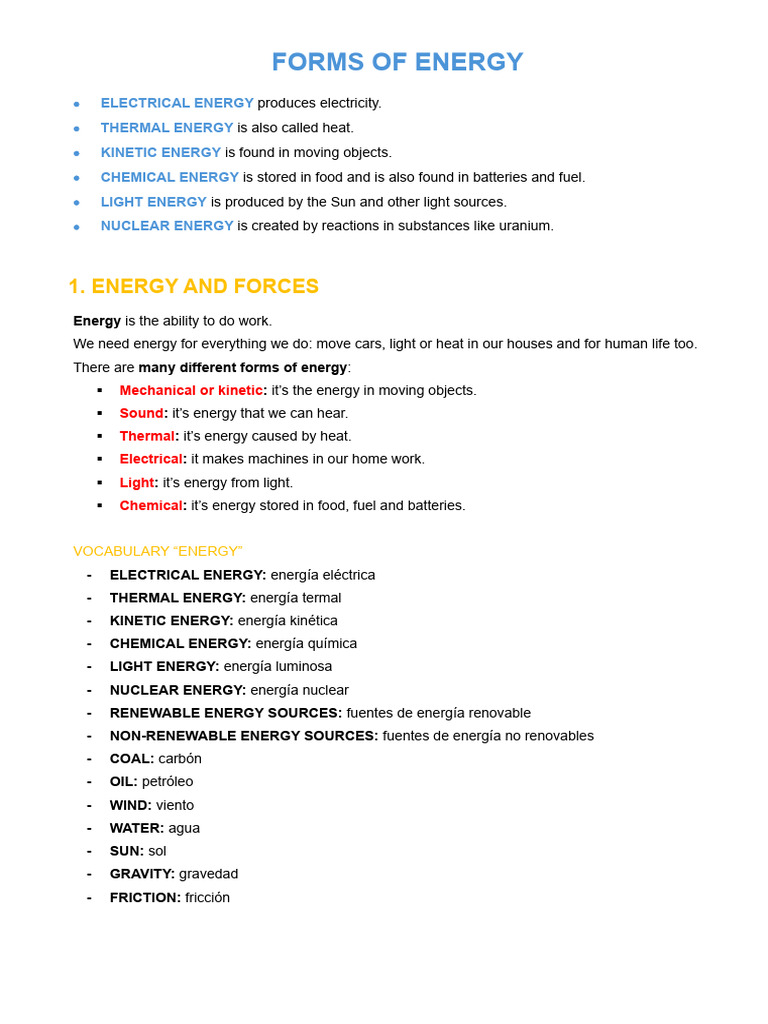 FORMS OF ENERGY | PDF