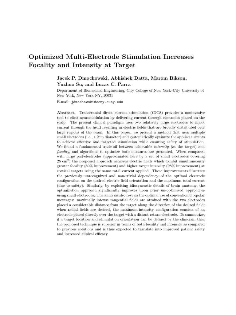 Dmochowski Et Al. - 2011 - Optimized Multi-Electrode Stimulation ...