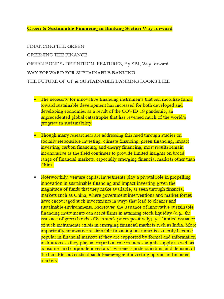 Green Financing | PDF | Bonds (Finance) | Sustainability