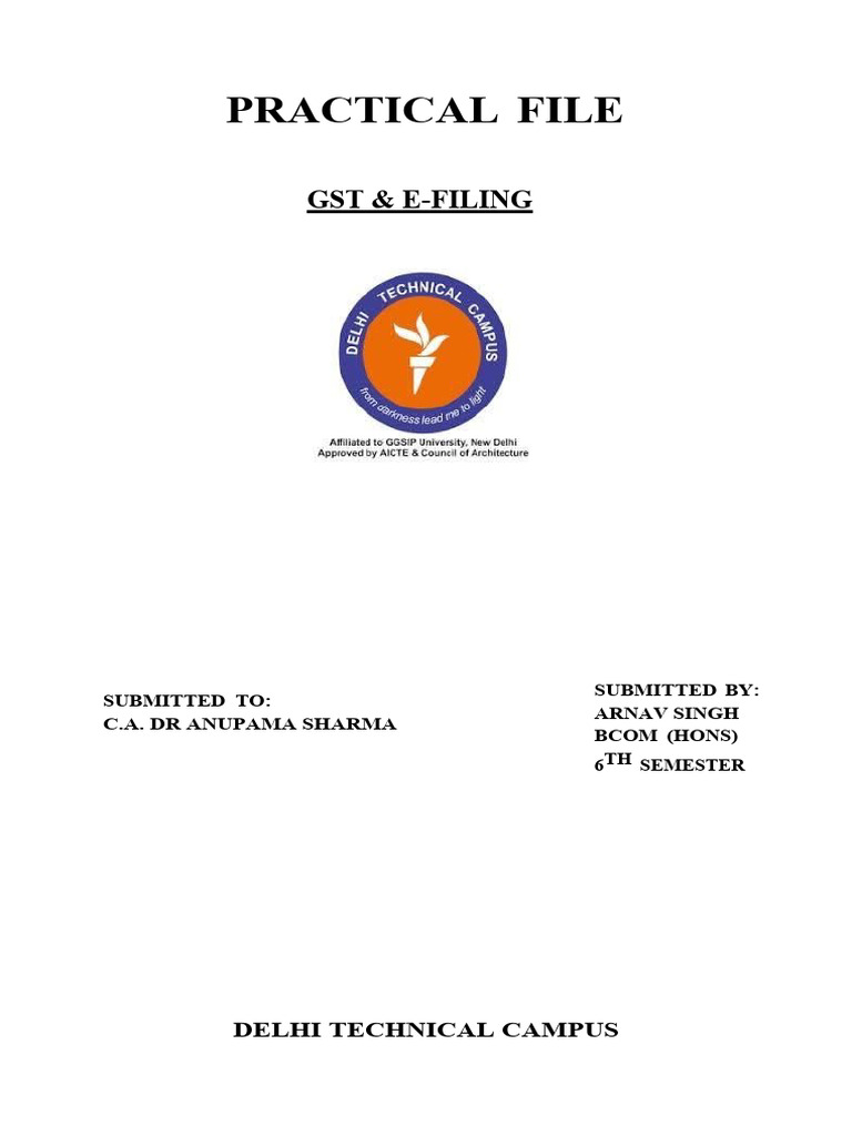 GST and E-Filing Project Arnav | PDF | Economies | Business