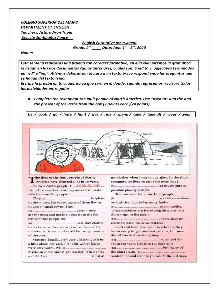 English Formative Assessment Second Grade June 2020 | PDF | Tomato | Foods